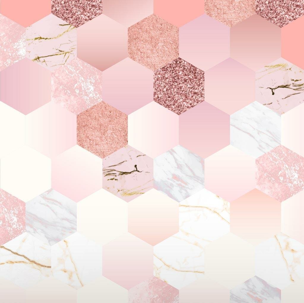 Фотообои Розовый шестиугольник градиент 9-1502-S-Флок 270 x 200 см (ВхШ) Бесшовные, флизелиновые, влагостойкие обои MasterFresok