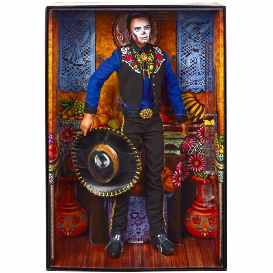 Кукла Barbie Mattel Dia De Muertos 2022 - Коллекционная кукла Кен в традиционном мексиканском костюме чарро - Барби HBY10
