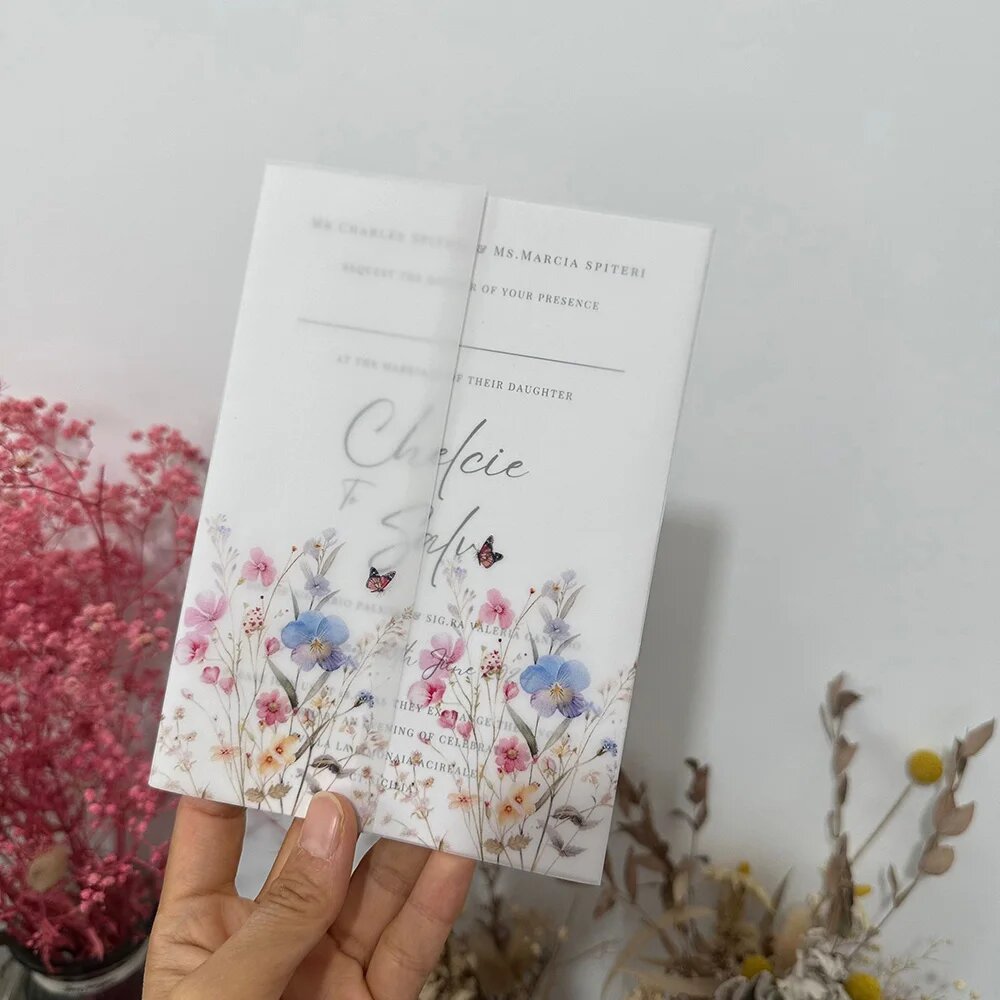 NIEWSPECIAL Пергаментная куртка для приглашений 5x7 design A