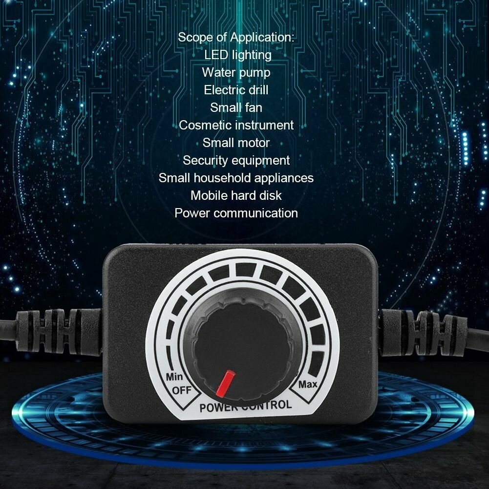 Регулируемый переключатель управления скоростью постоянного тока 5-24 В, бесступенчатый переключатель температуры освещения для контроллера скорости дрели двигателя