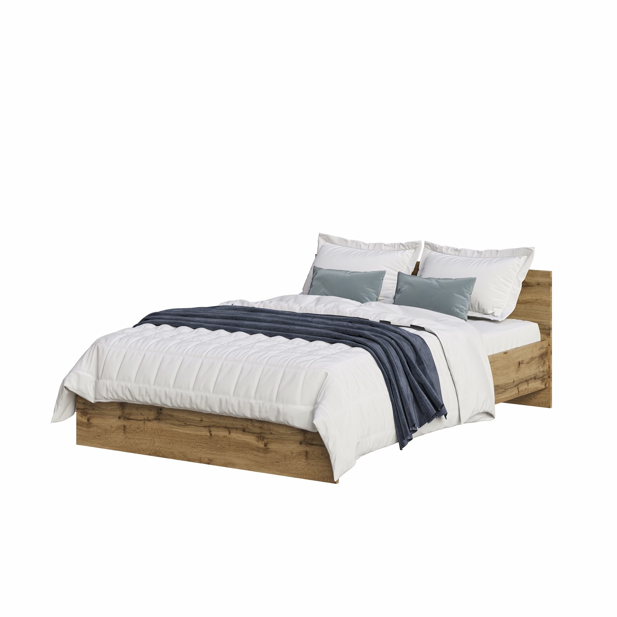 Спальня бася КР-557 с настилом ЛДСП (1452х700х2032) Дуб Вотан (Rikko)