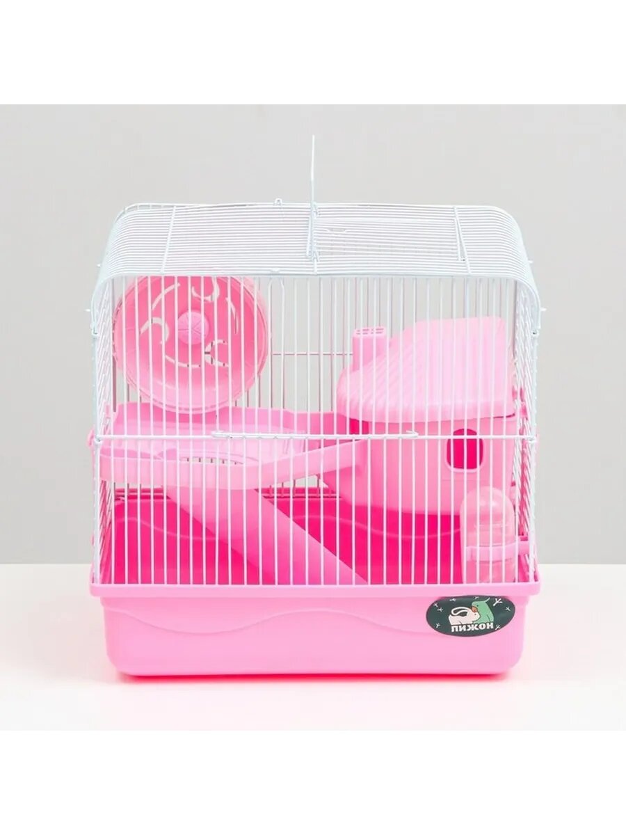 Цветная двухэтажная клетка для мелких питомцев