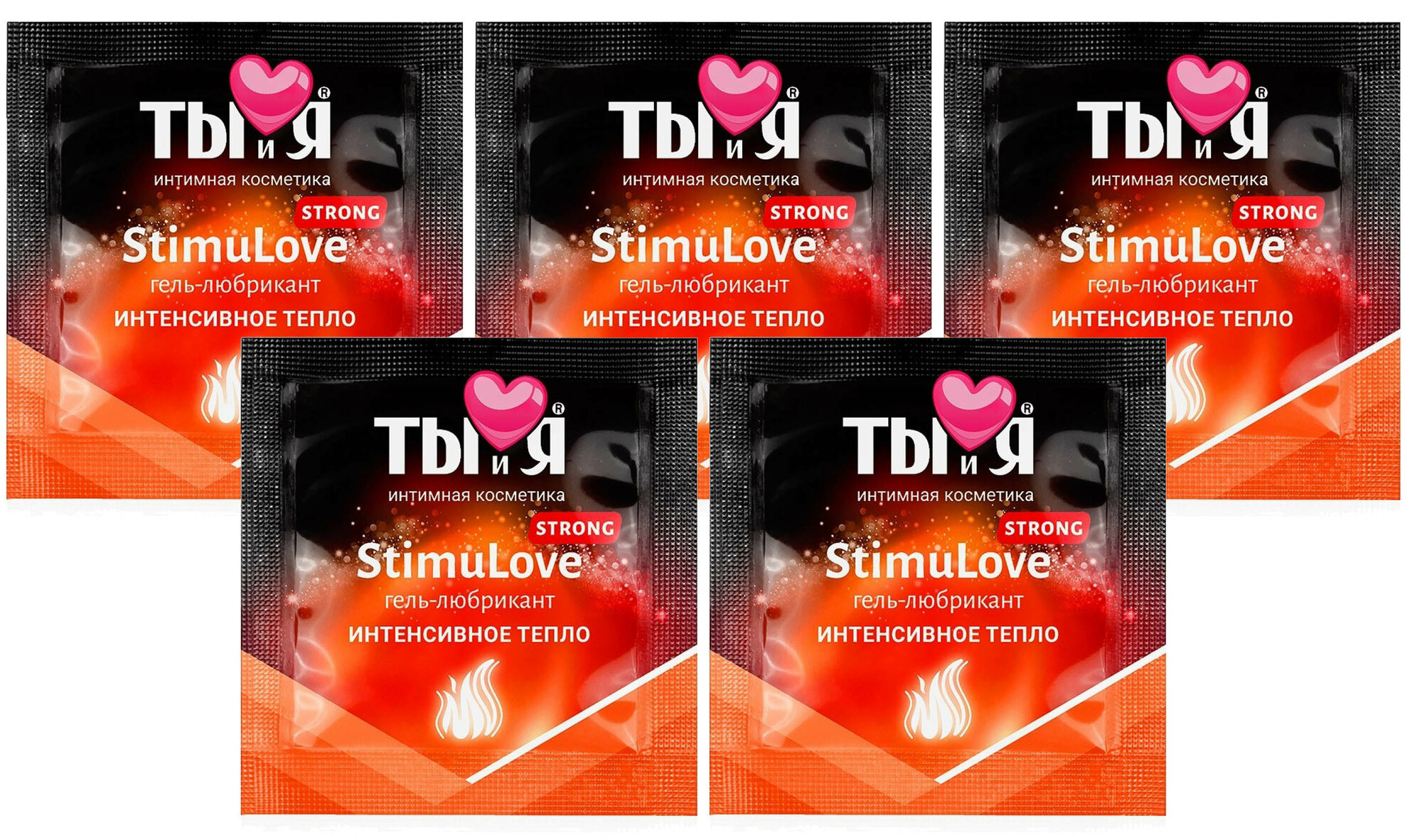 Гель-любрикант STIMULOVE STRONG одноразовая упаковка, 5 пробников по 4 гр.