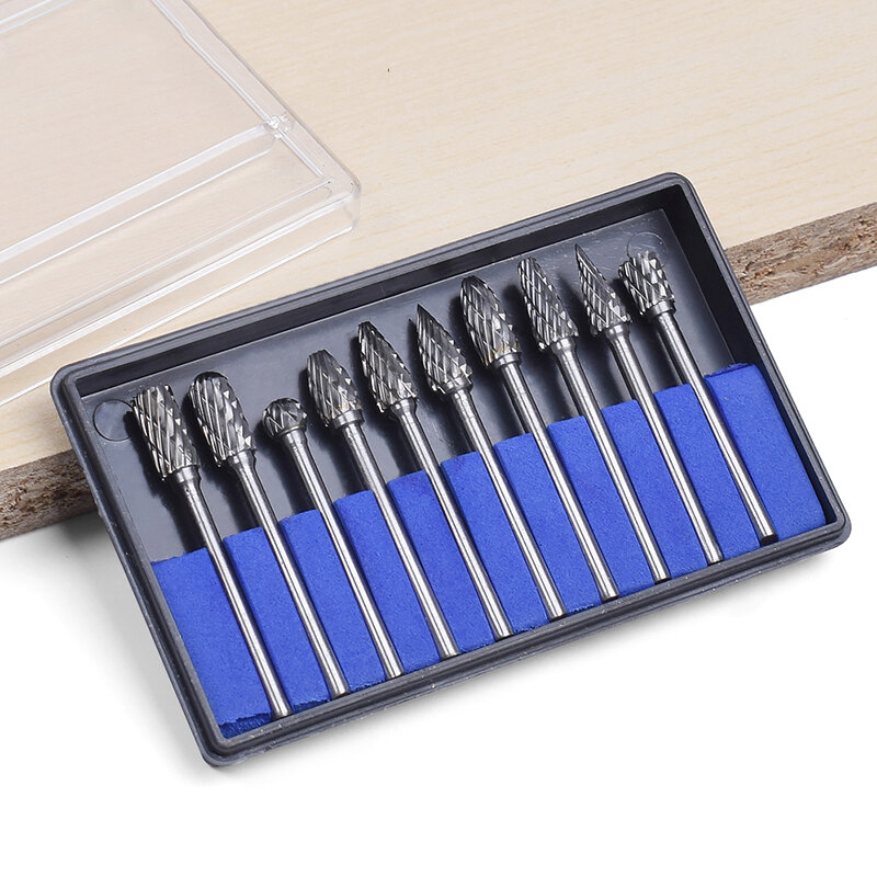 Набор Борфрез Твердосплавных по металлу для гравера ф 6 мм Хвостовик 3 мм ASDTODW