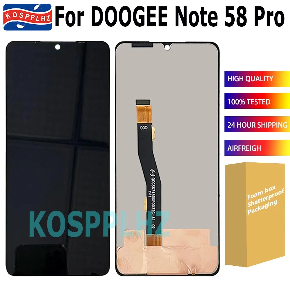 KOSPPLHZ 6,75 "для DOOGEE Note 58 Pro ЖК-дисплей с сенсорным экраном в сборе, замена для DOOGEE Note 58 Pro, ЖК-экран NOTE58 Pro