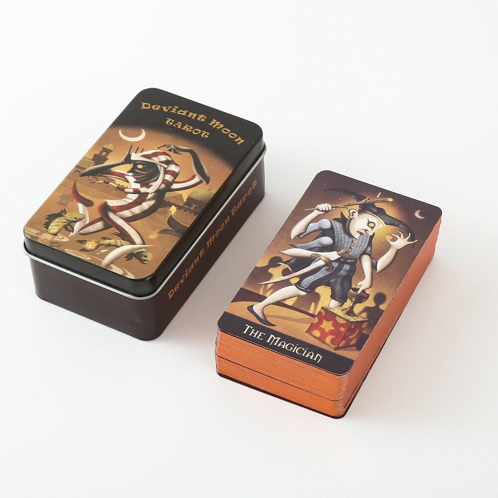Карты Таро Безумной луны в жестяной коробке / Deviant Moon Tarot 10*6см.