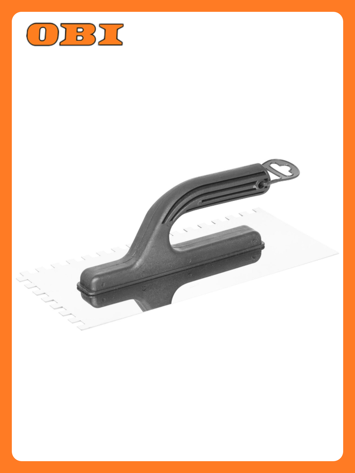 Кельма зубчатая Intek, нержавеющая сталь, пластик, 270x130х303 мм