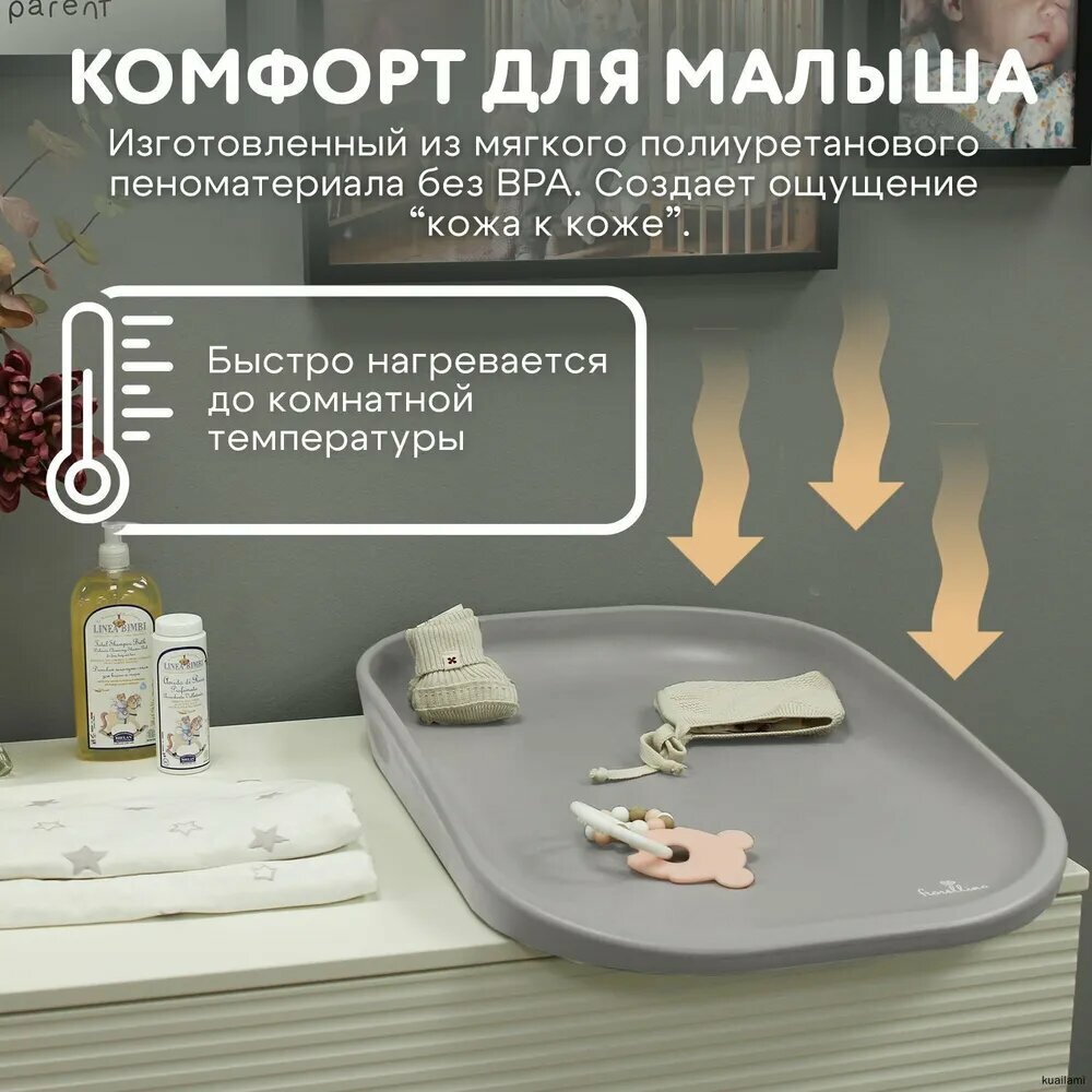 Пеленальный матрасик из мягкого PU, водоотталкивающий, для смены подгузников новорожденных — фото 1