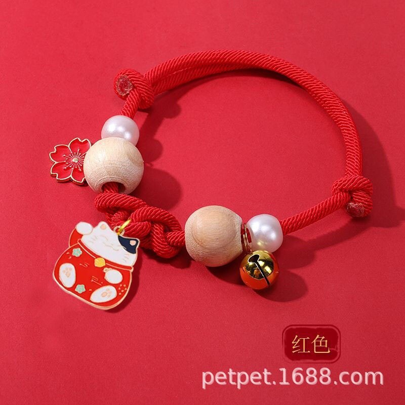 Кошачий отпугивальщий ошейник собачий кошачий колокольчик камфорный лес против блох против вшей Lucky Cat (красный) —