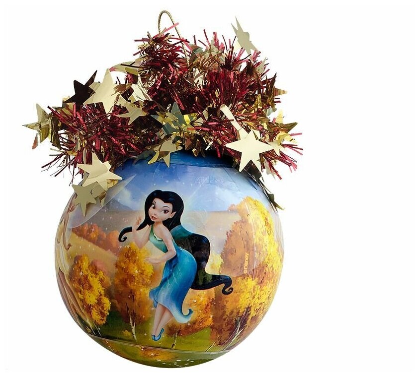 Шар ФЕЯ динь-динь С подружками осенью с короной из мишуры, 95 мм, MOROZCO Ш95014