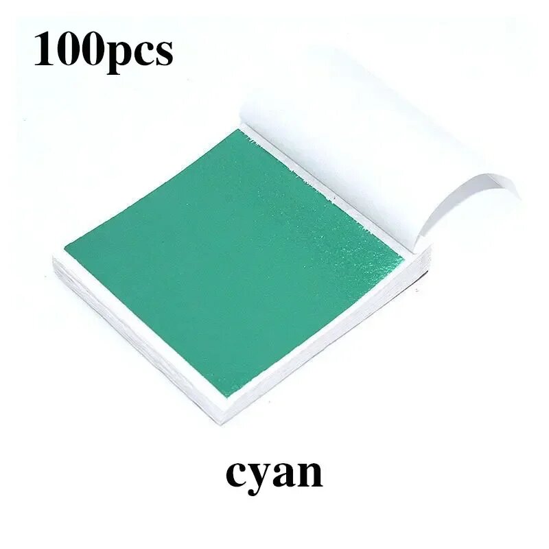 Золотая фольга для декорирования 100 шт. Зеленый, Cyan-100Pcs