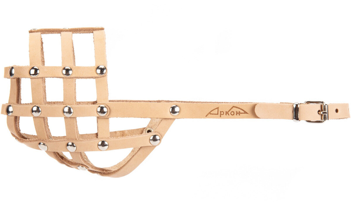 Намордник для собак кожаный натуральный 26 х 10,5 см Аркон н26м NEW 1 шт