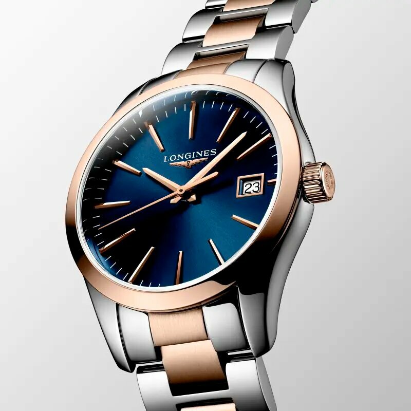 Наручные часы LONGINES Conquest Classic, серебристый/золотистый/синий — фото 1