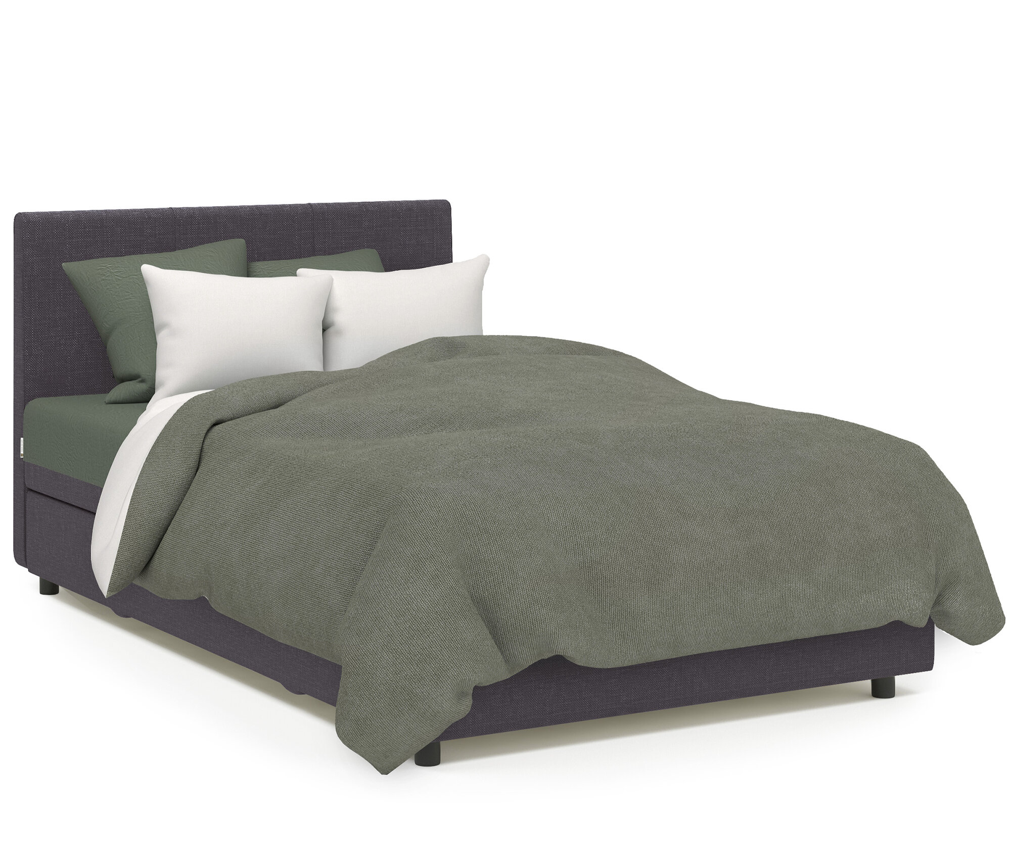 Тахта кровать Классика, 160х198 см, рогожка серый