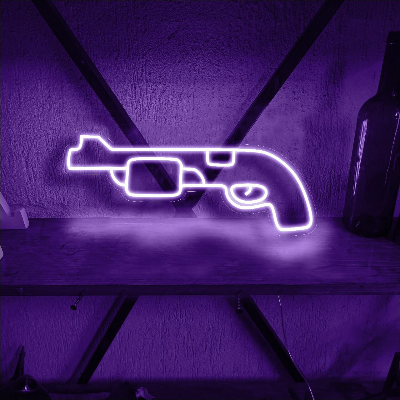 Светильник неоновый Elmarto Дробовик, 40х16 см, фиолетовый