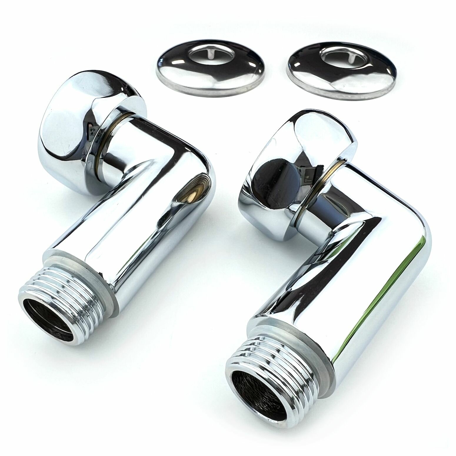 Соединение угловое для полотенцесушителя 1"ВР х1/2"НР - 1 пара, хром