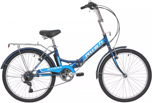 Складной велосипед Rush Hour 24" 6ск START 130 V-brake ST синий рама 15" В