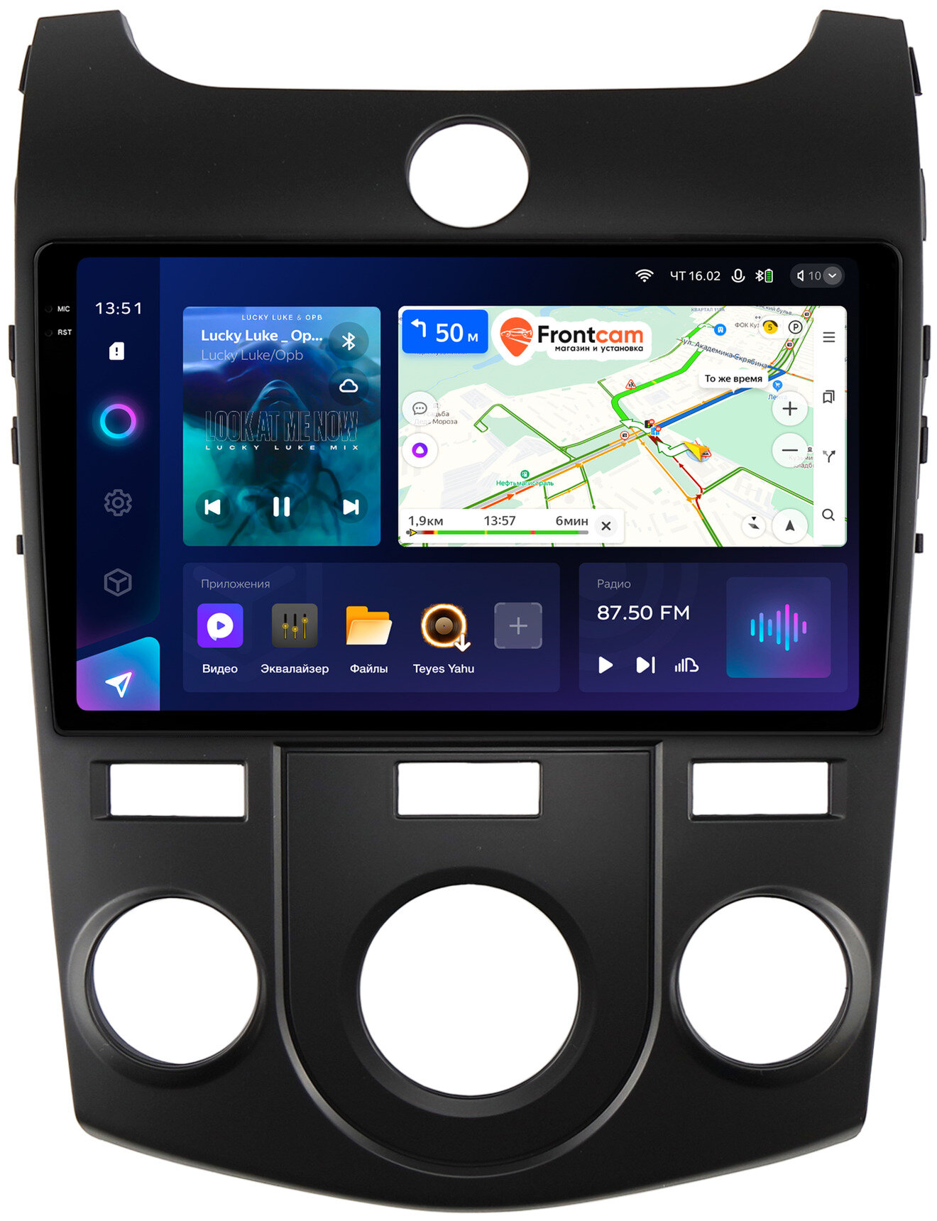 Штатная магнитола Kia Cerato 2 седан, Forte 2008-2013 (авто без климат-контроля) Teyes CC3 2K 4/32 9.5" RM-9-414 Android 10 (4G-SIM, DSP, QLed)