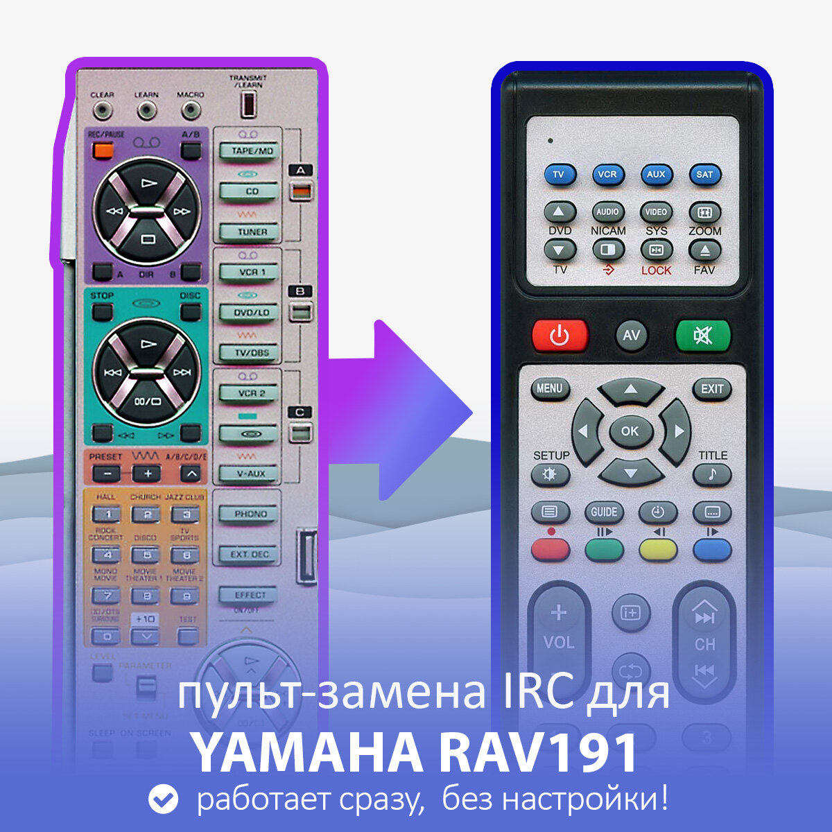 Пульт-замена для YAMAHA RAV191