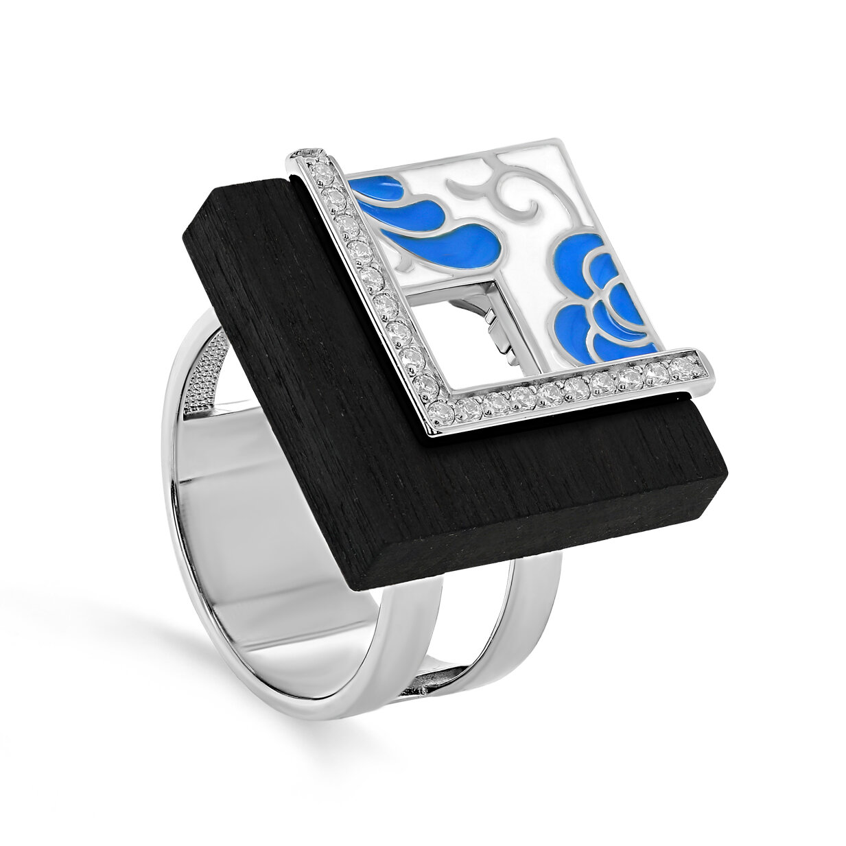 Кольцо, серебро, 925 проба, фианит