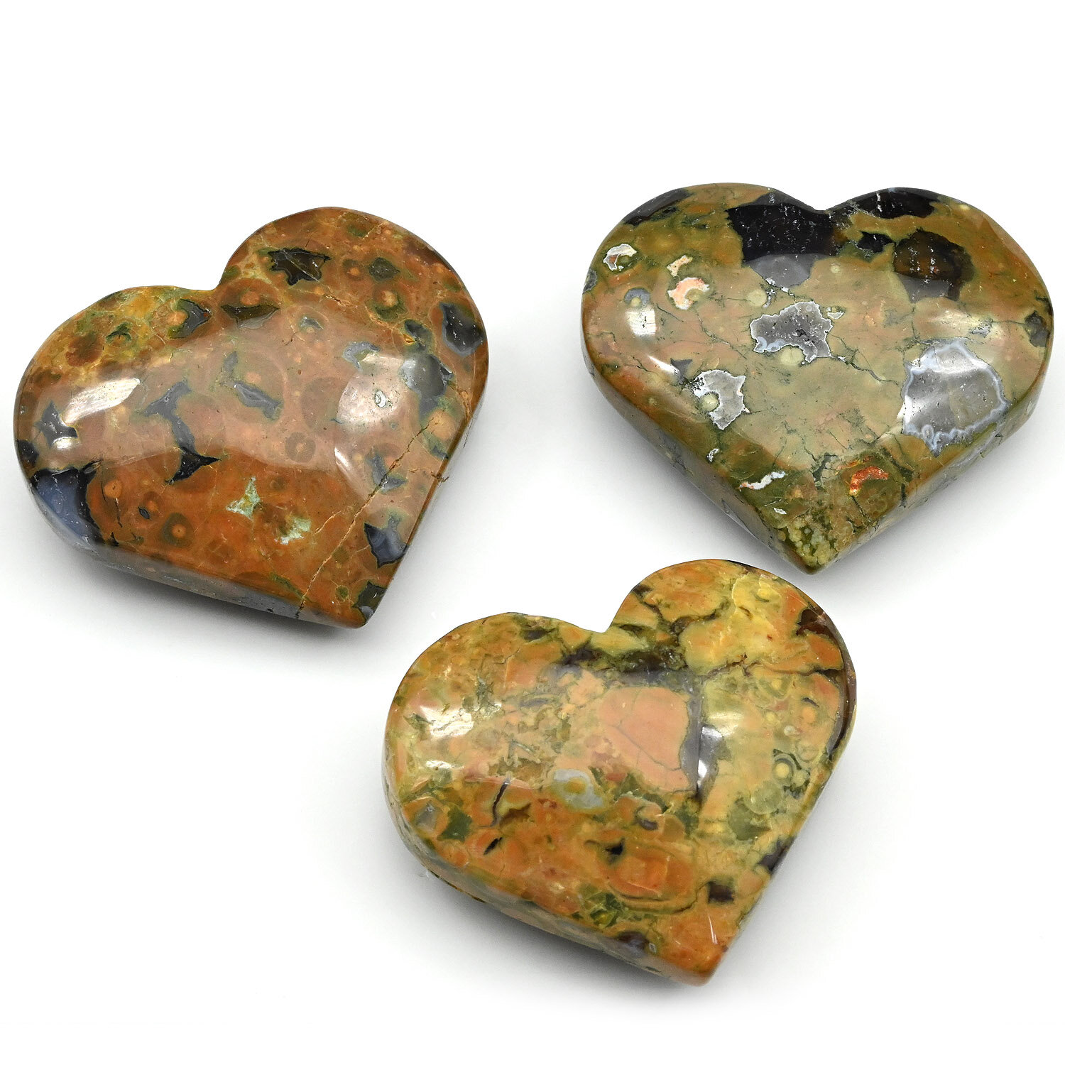 Сердце из яшмы океанической 52*45*22мм, 60-69г .