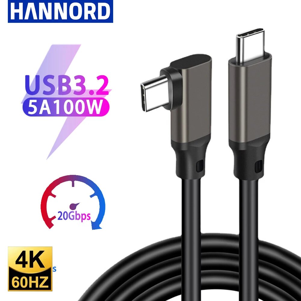 USB C 3.2 Gen 2 кабель для ноутбука Macbook Pro iPad 0,5 м, Gray PVC