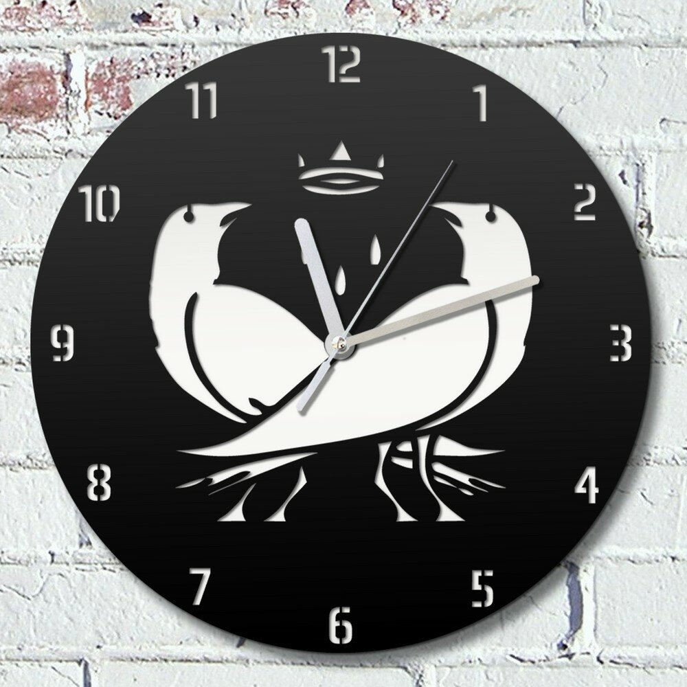 Настенные деревянные бесшумные часы птицы Вороны (Корона, Искусство, Сканди, подарок для мамы, подруги ) - 5233