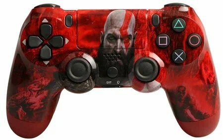 Геймпад/Джойстик/Контроллер Bluetooth беспроводной для консоли/приставки PS4 God of War красный