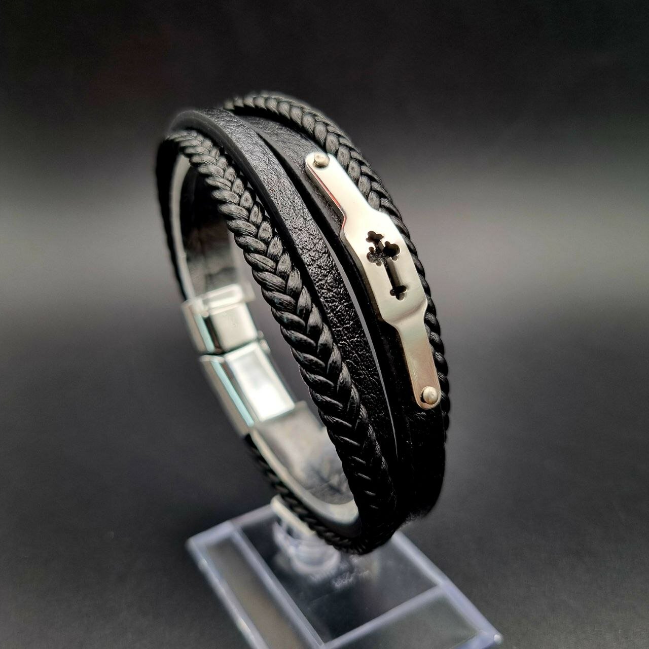 Славянский оберег, жесткий браслет, металл