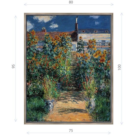Картина Декор Депо Клода Моне Сад художника Матовый холст в раме 100х80 см
