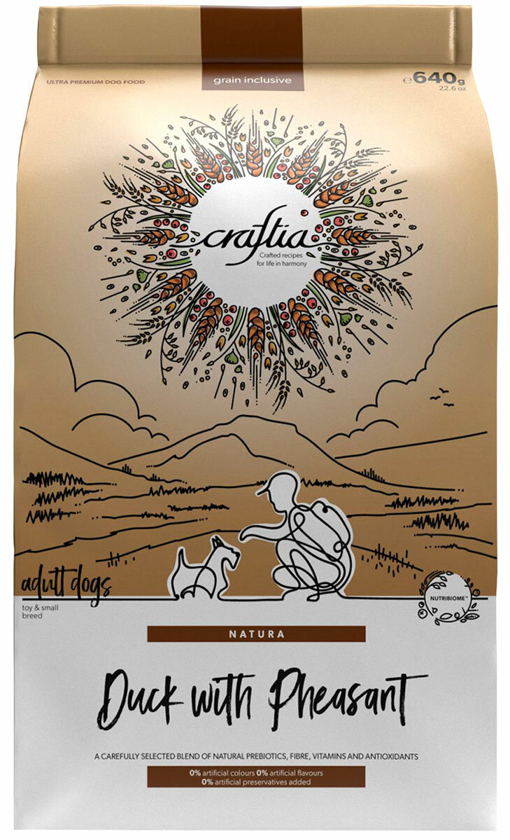 CRAFTIA NATURA ADULT DOG TOY&SMALL BREED DUCK&PHEASANT взр соб мал пород с уткой и фазаном 0,64 кг
