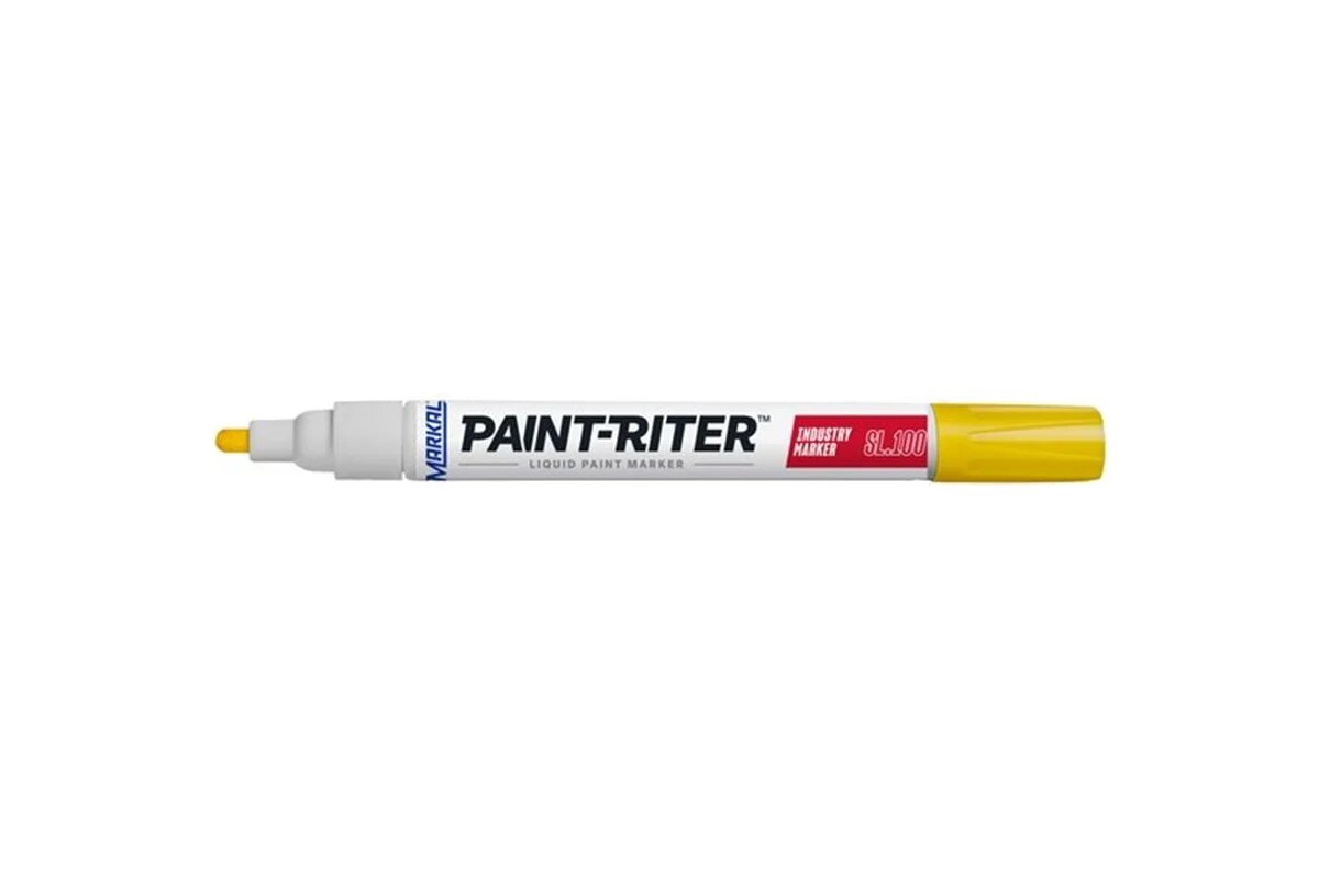 Маркер‑фломастер Markal PAINT‑RITER INDUSTRY MARKER SL100 желтый – высококачественный акриловый маркер для промышленного использования и яркого надписи на любой поверхности.