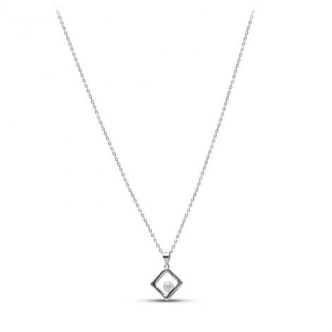 Колье, серебро, 925 проба, родирование, жемчуг культивированный