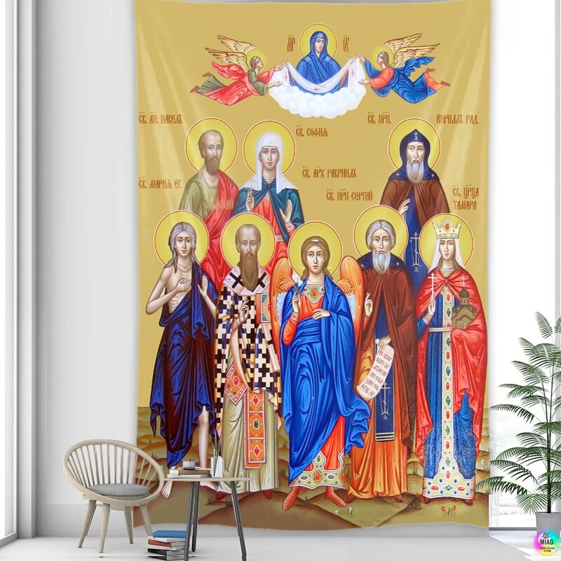 Гобелен с изображением Иисуса, Sagrada Familia, полиэстер 130x90 cm, 03