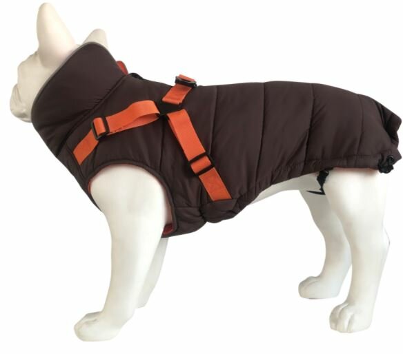 Triol Попона для собак утепленная с шлейкой OUTDOOR Active, коричневая, 3XL (50см)