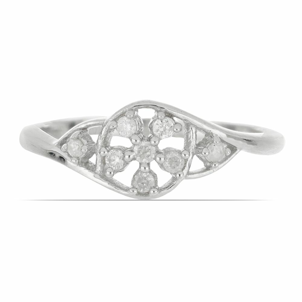 Кольцо Ювелирия, серебро, 925 проба, родирование, бриллиант