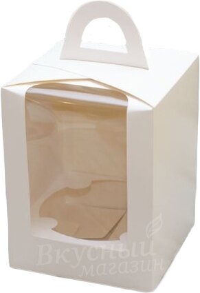 Коробка для кулича 18х23 см. Сундучок с окошком (Набор из 3 шт.)