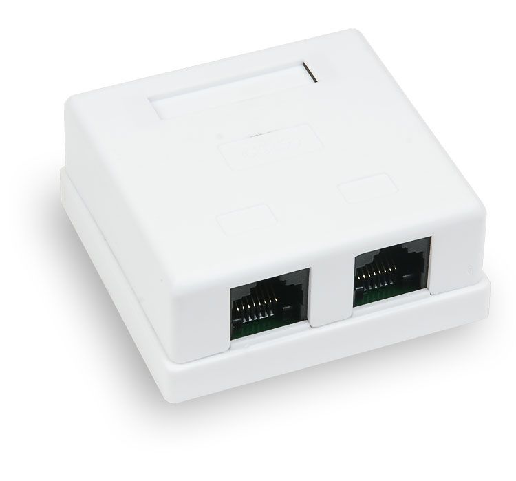 Компьютерная розетка 8P8C (RJ-45), UTP, Cat.5Е, 2 порта SUPRLAN 4650070742735