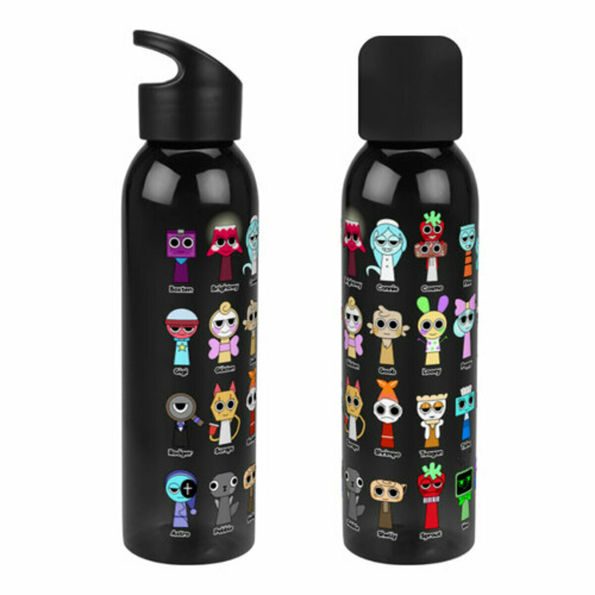 Бутылка для воды «Мир денди Dendy world пебл Sprunki Дэнди Спрунки» (черный)
