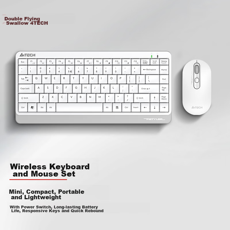 Комплект клавиатура и мышь A4TECH FG1120 Fei Shidai Wireless Keyboard And Mouse Set, белый