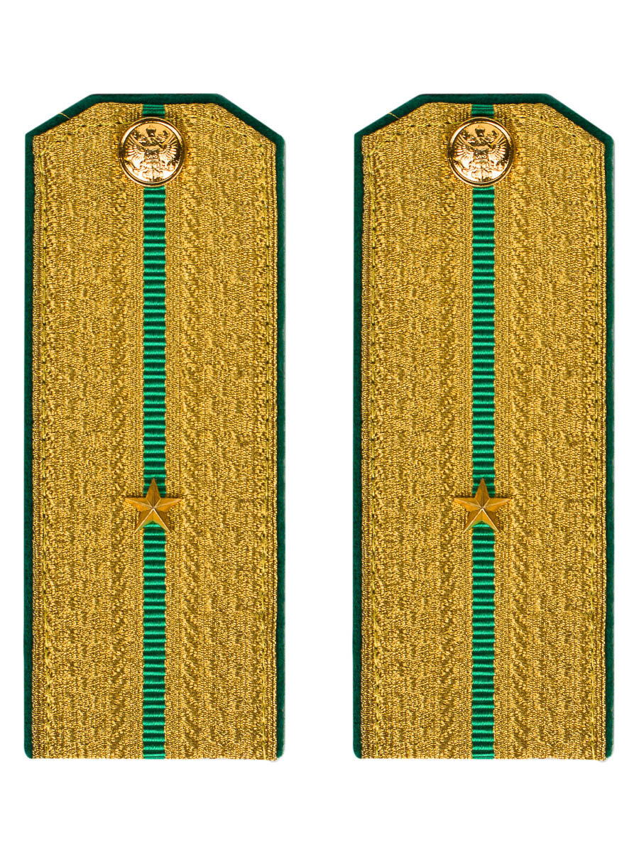 Погоны Пограничной службы в сборе картон Младший Лейтенант золотые