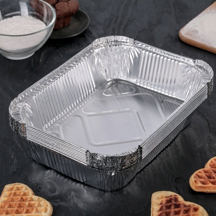 Набор форм для выпечки КНР из фольги, 26,5*19*5 см, 10 шт
