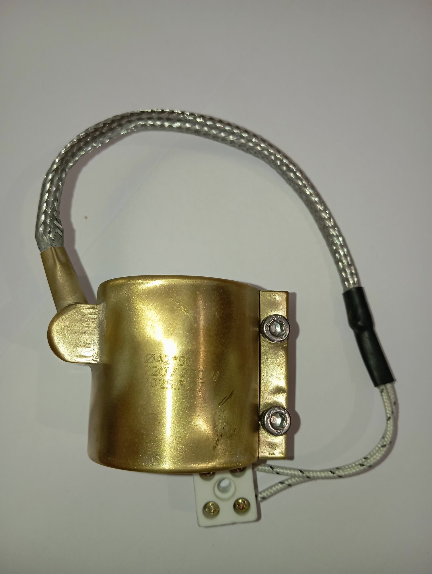 ТЭН 42 мм х 40 мм хомутовый, 220В, 240 Вт. ТЭН латунный кольцевой.