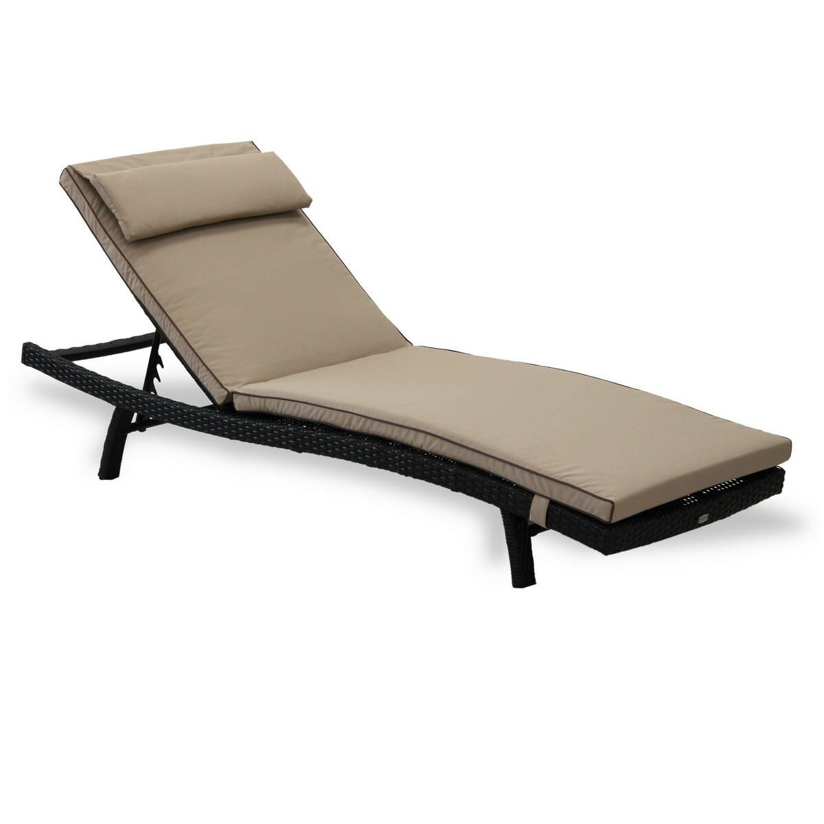 Шезлонг MALACCA Авиано, искусственный ротанг/Оксфорд, 200 см x 75 см x 35 см