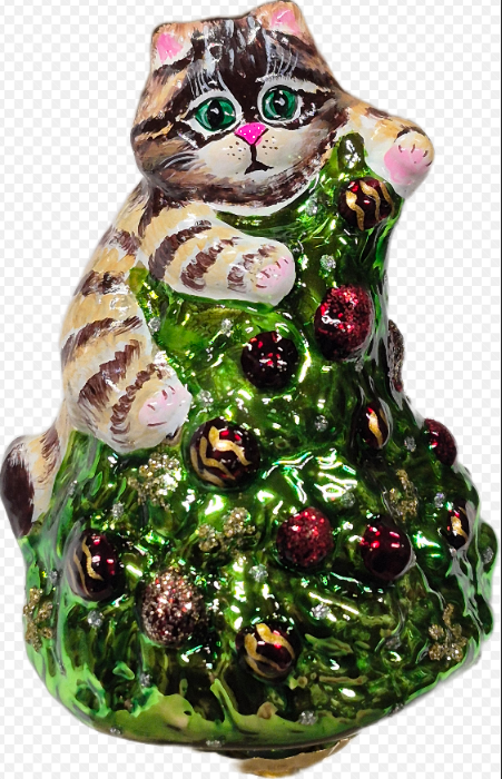 Елочная игрушка Котик на елке