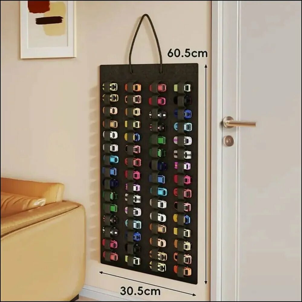 Органайзер подвесной 66x36x36 см 1 шт искусственный войлок черный
