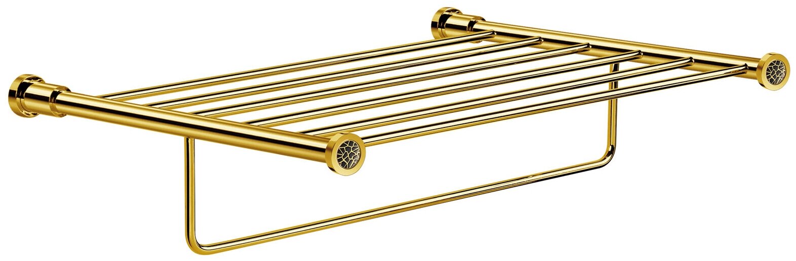 Полотенцедержатель с полкой WINDISCH GAUDI ROUND 85460ON золото/черный 100x510x320