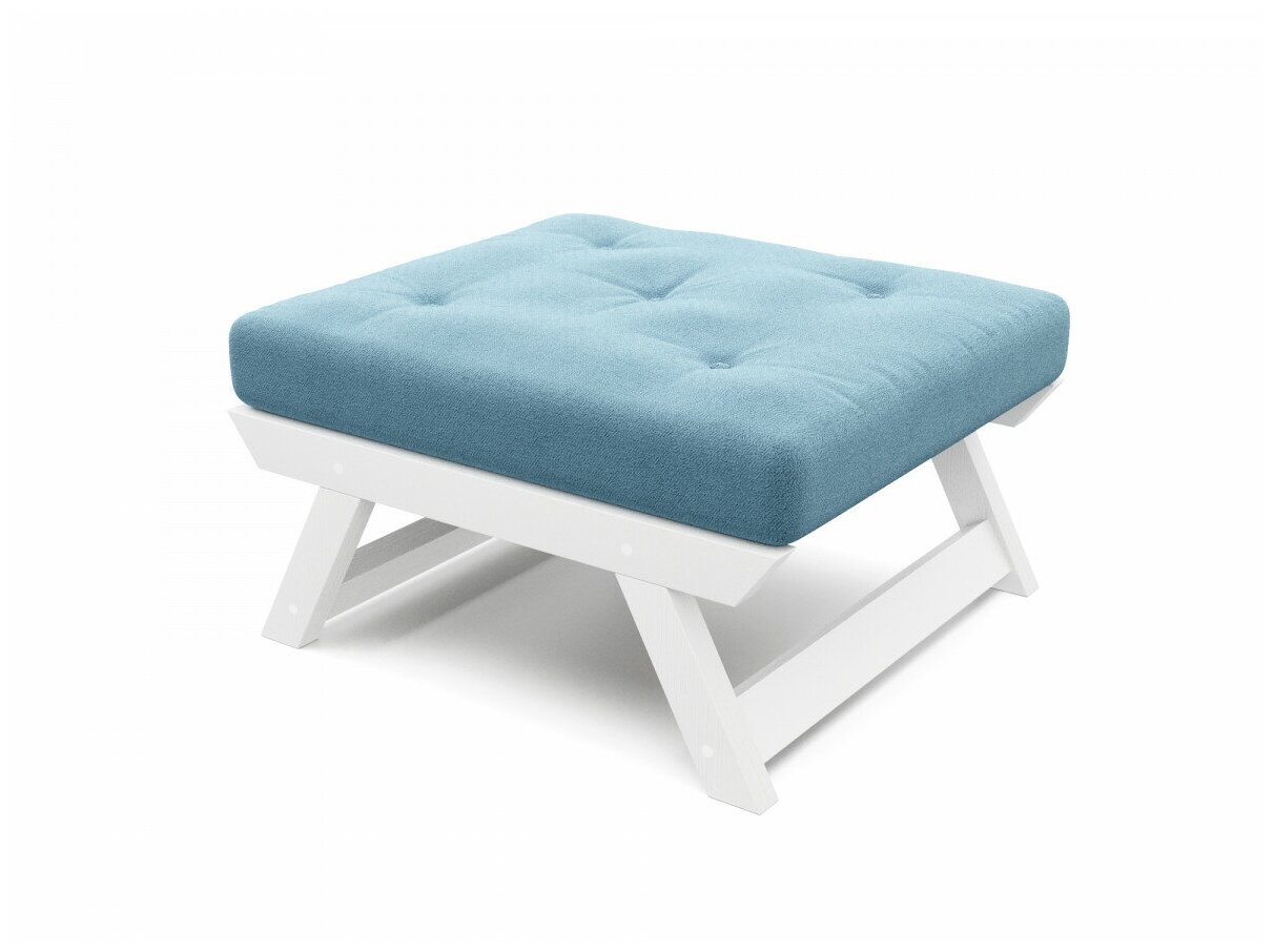 Квадратный мягкий пуф Soft Element Оден на ножках, в прихожую, пуфик для ног, рогожка, бирюзовый, стиль современный лофт