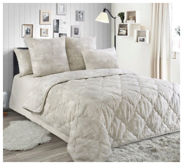 Одеяло Евро Мини стеганое (200х200) "Импульс комп 1" (бамбук + хлопок (300 г/м2) /перкаль)