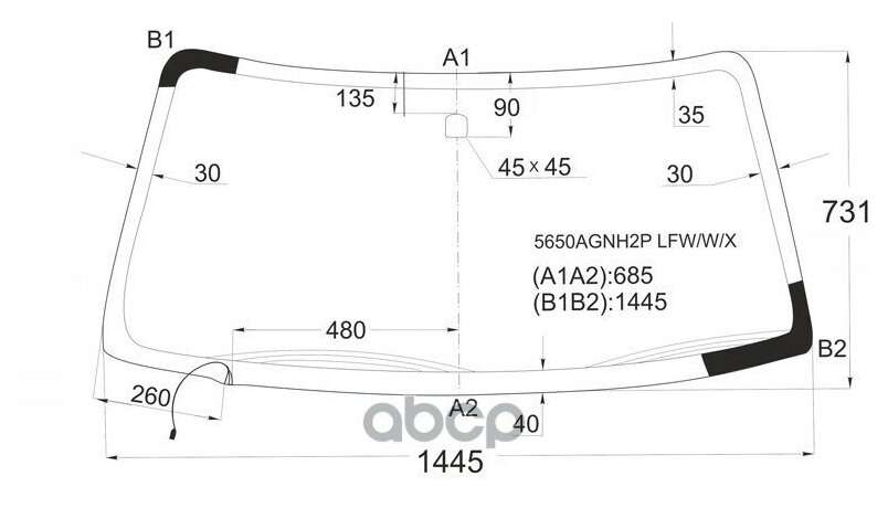 Стекло лобовое (Обогрев щеток) Mitsubishi L200 96-06 / Pajero Sport 96-08 XYG арт. 5650AGNH2PLFWWX